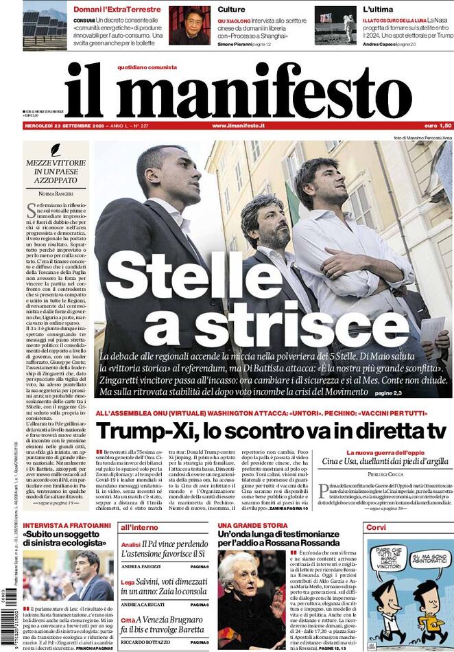 il manifesto 23.09.2020 - Radio NBC Rete Regione